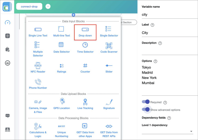 Google Forms Alternative with Connected Dropdowns - Clappia